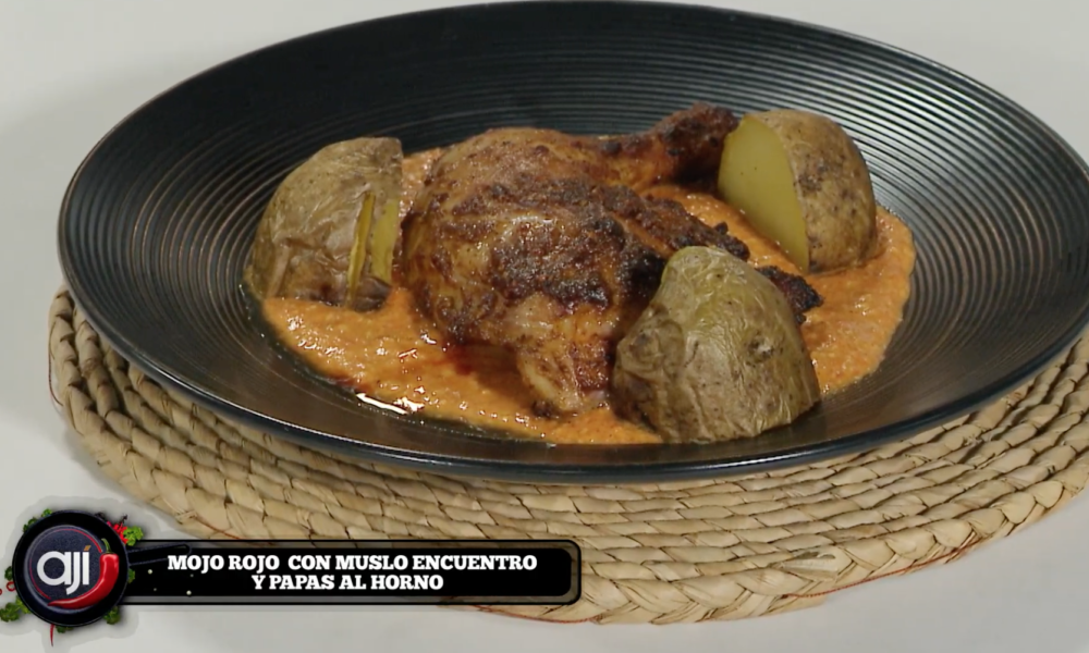 Mojo rojo con muslo encuentro y papas al horno – NexPanama